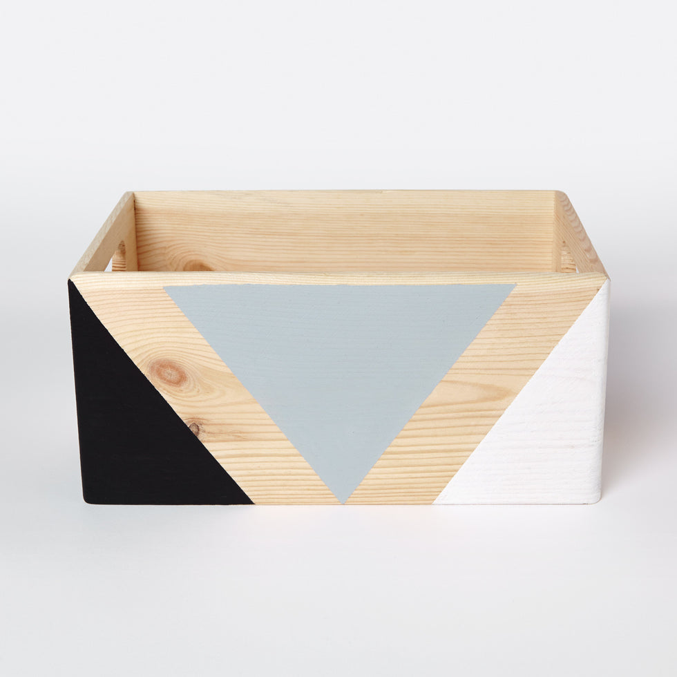 Geometric wooden box with handles: Home decor, Storage – Happy Little Folks