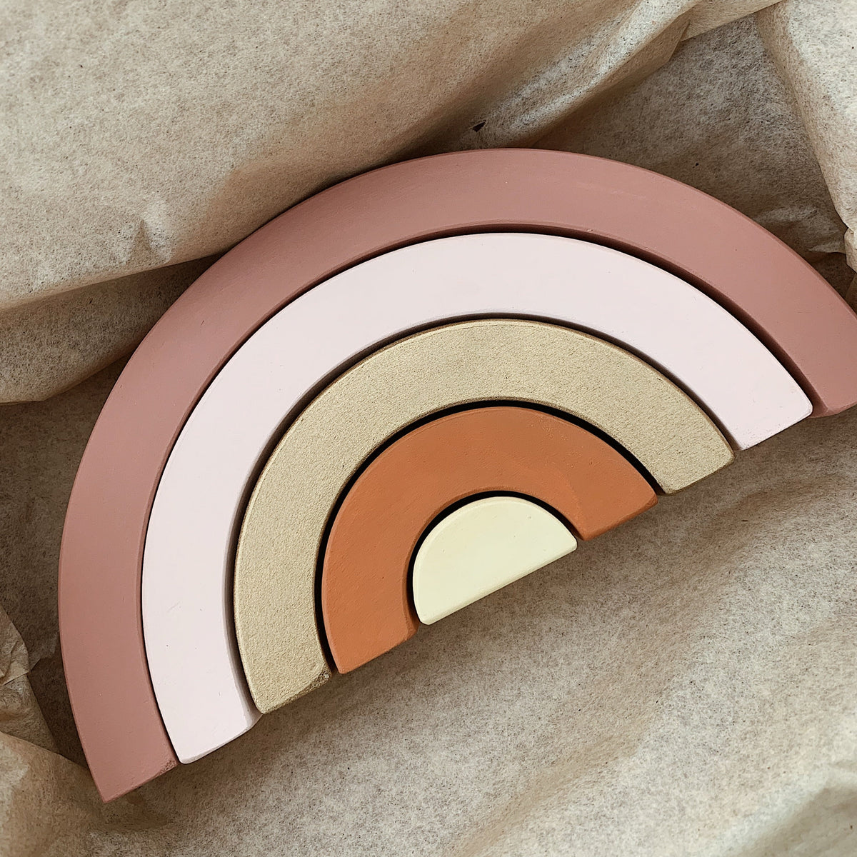 Wooden Rainbow Stacker - Custom colour choice – Happy Little Folks