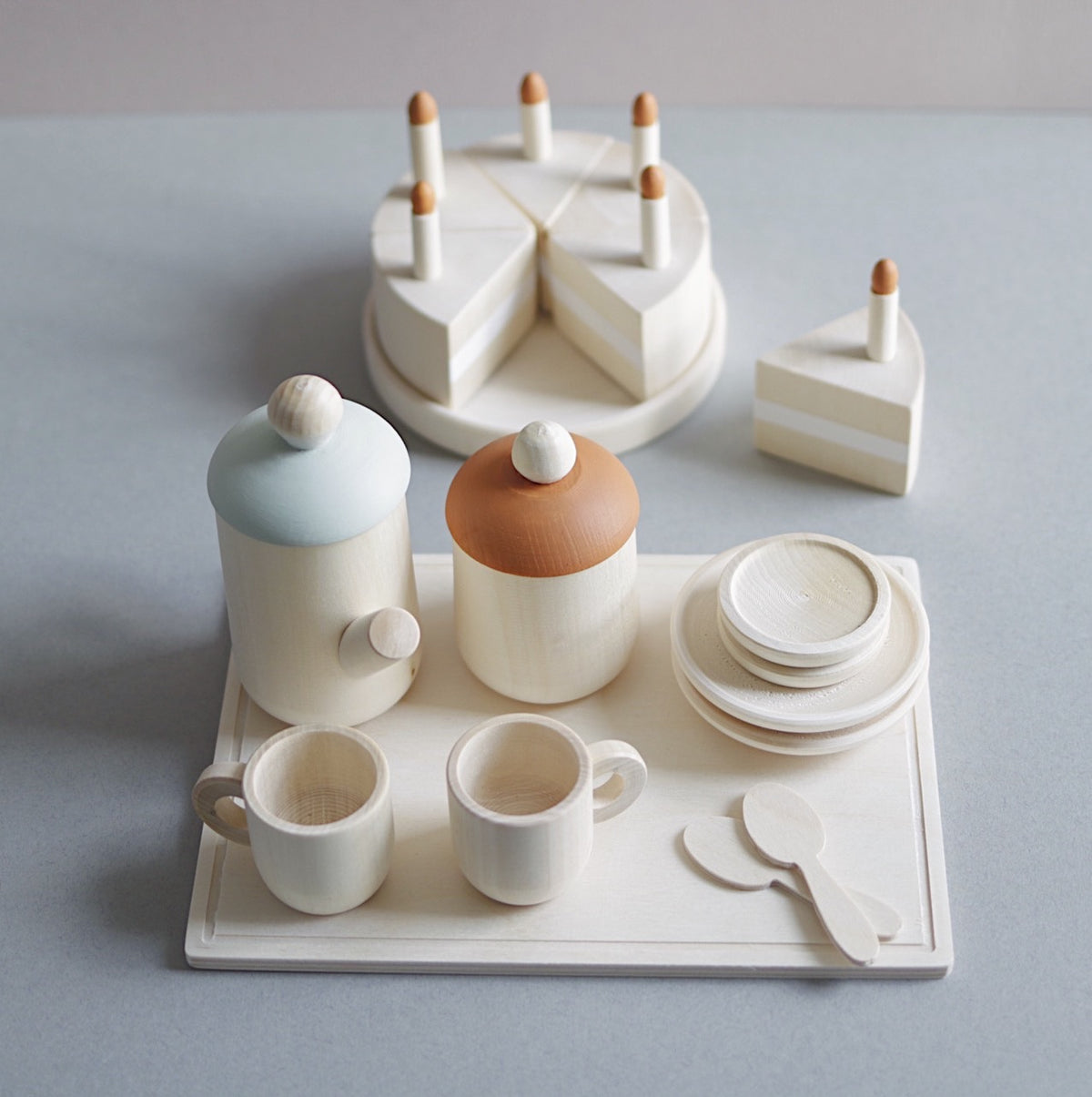 Handcrafted Wooden Tea Set - Custom Colour choice – Happy Little Folks