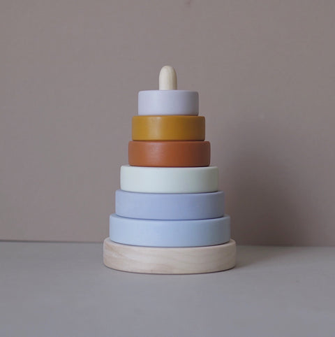 Wooden stacking pyramid - Custom colour choice – Happy Little Folks