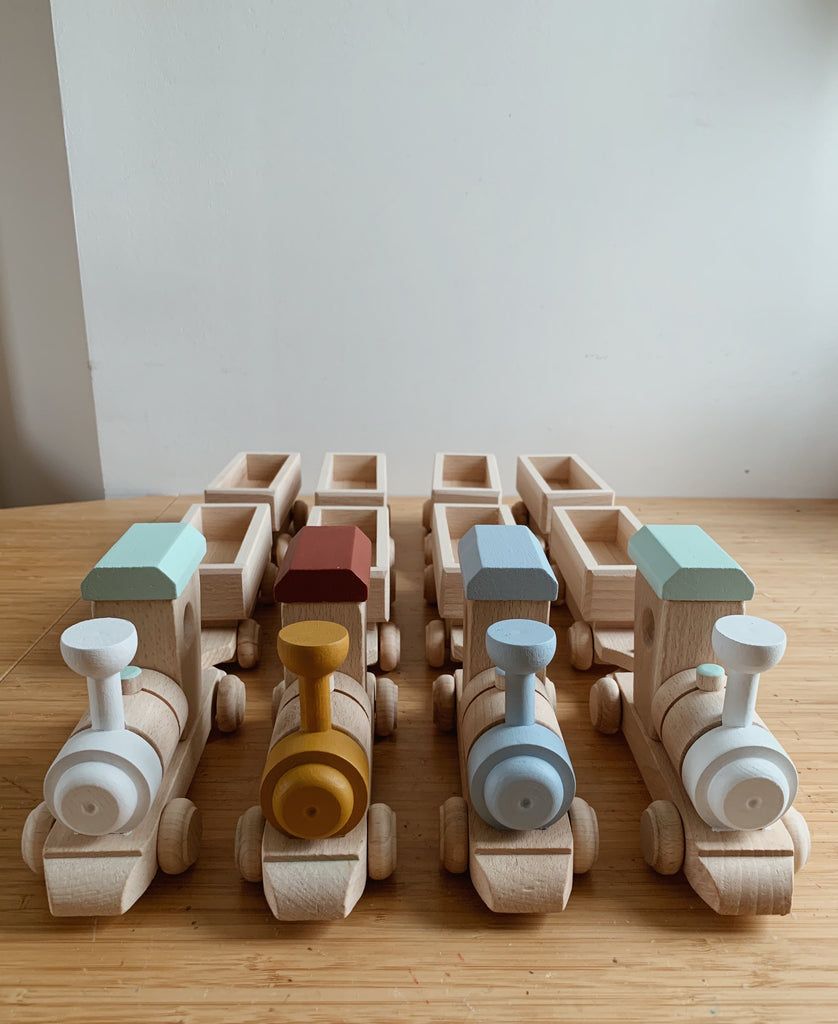 Handcrafted Wooden Train - custom colour choice – Happy Little Folks