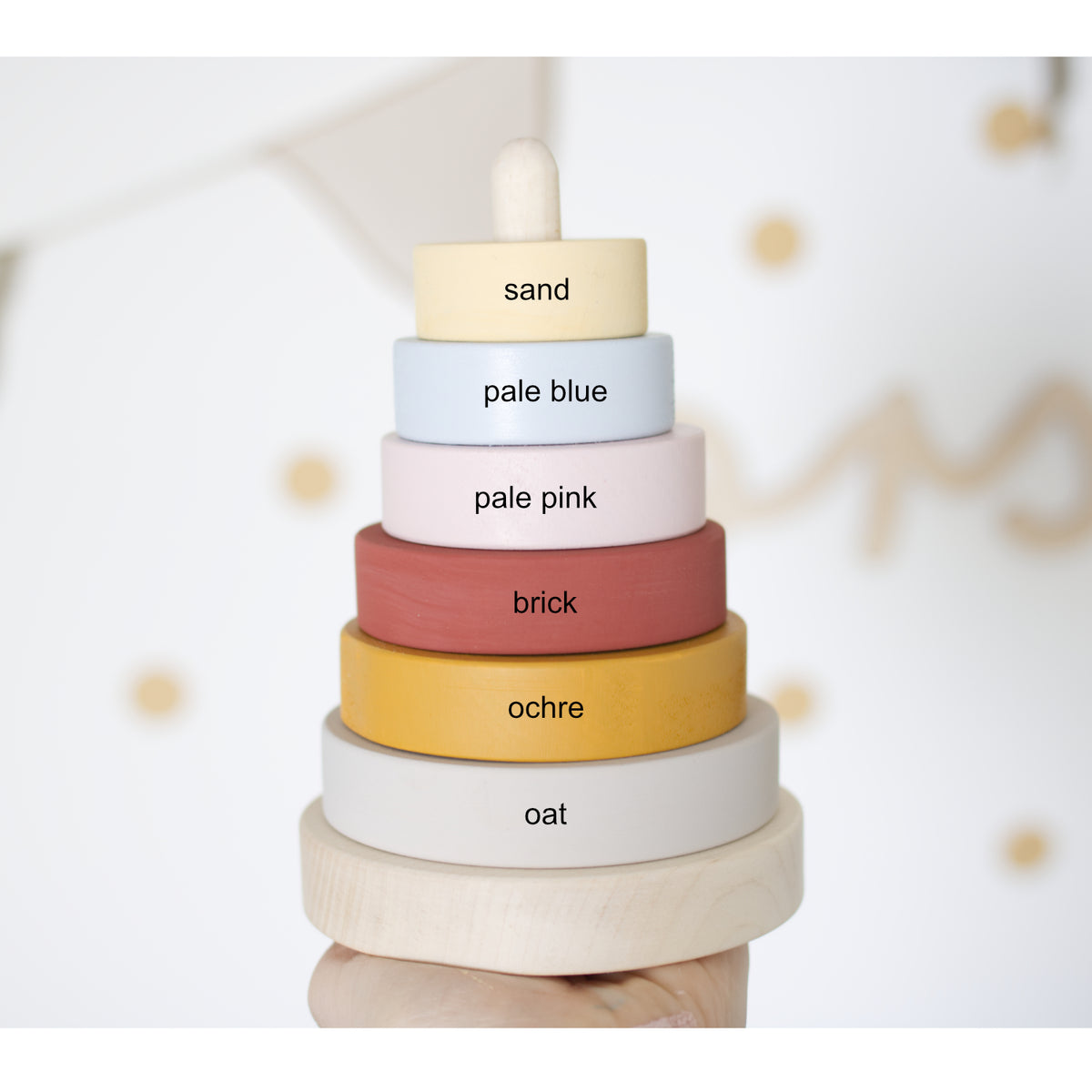 Wooden stacking pyramid - Custom colour choice – Happy Little Folks